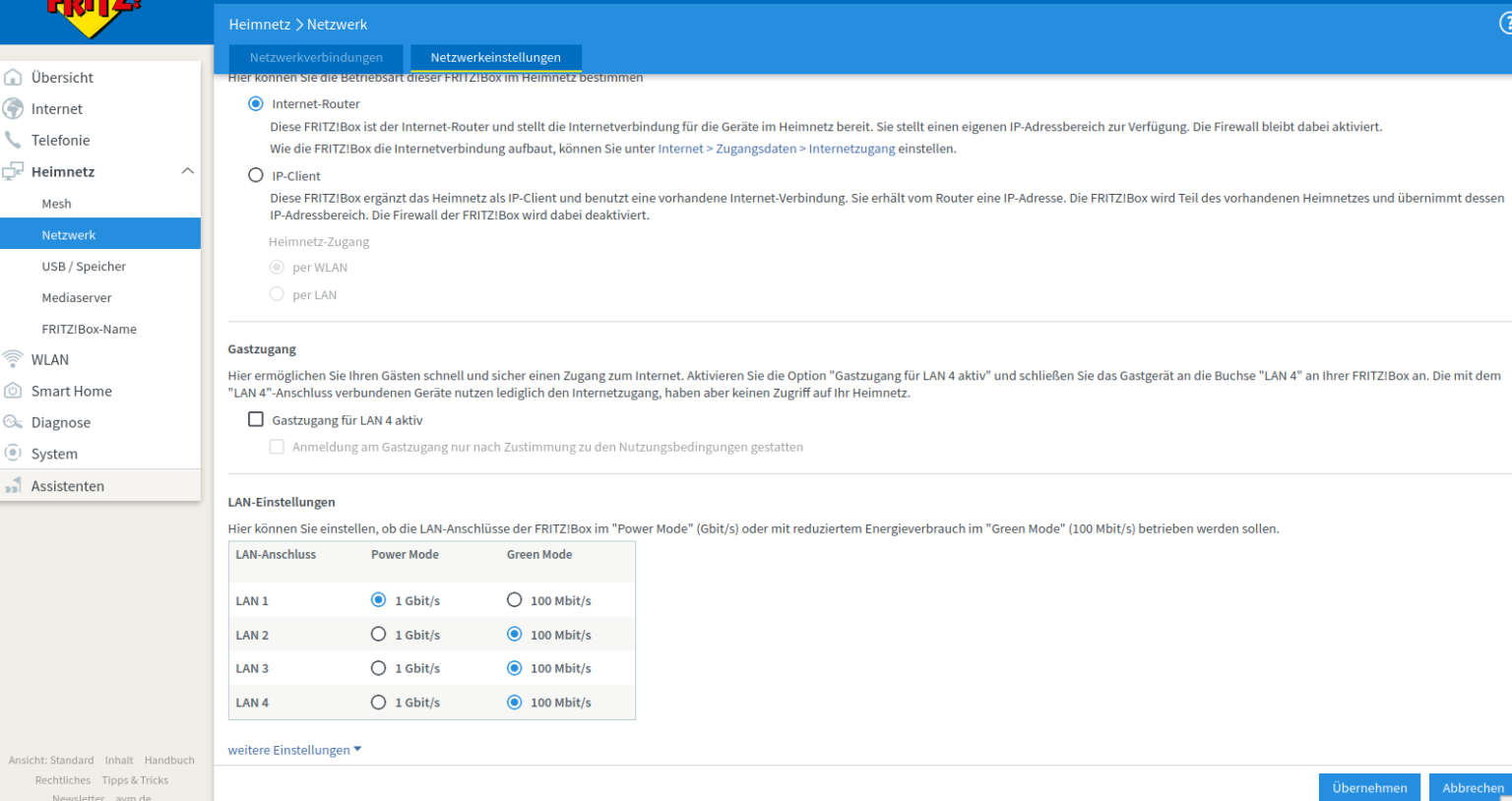 Fritzbox DHCP-Bereich ändern | heimnetz.de