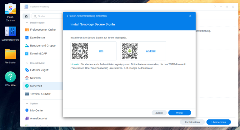 Synology 2-Faktor-Authentifizierung (2FA) einrichten | heimnetz.de